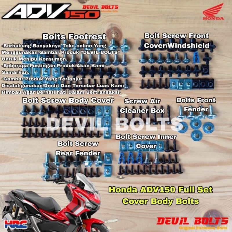 Jual Baut Full Body Honda ADV150 /Baut Set Full Body ADV | Shopee Indonesia