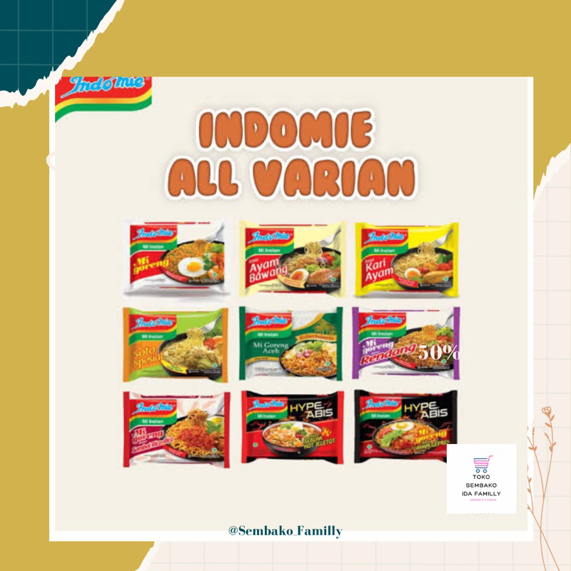 Jual Indomie All varian rasa/Indomie goreng/Indomie rebus | Shopee ...