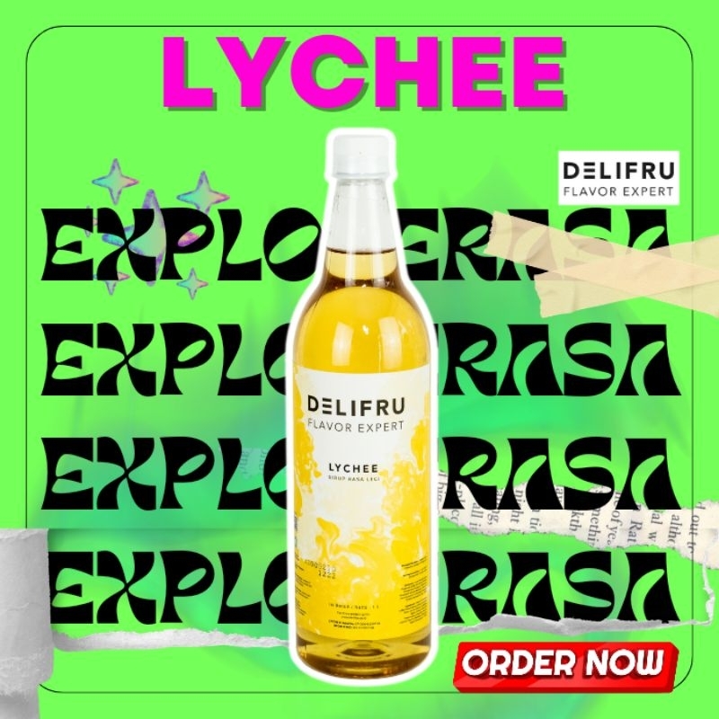 Jual Delifru syrup rasa lychee isi 1 liter | Shopee Indonesia