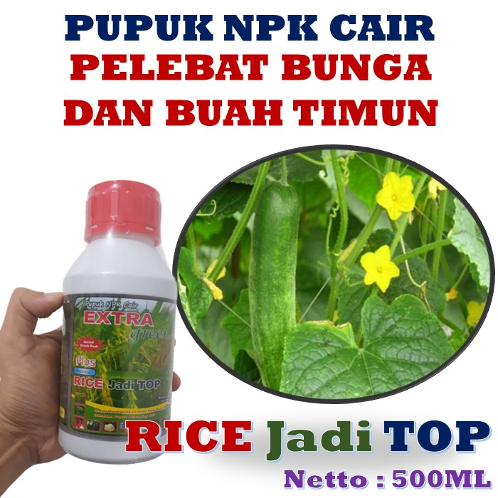 Jual Pupuk Penyubur dan Pelebat Bunga dan Buah Tanaman Timun RICE JADI TOP 500ML Pupuk NPK Cair ...
