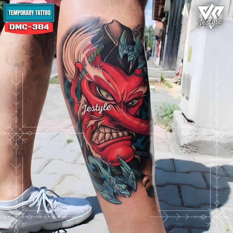 Jual [DMC-384] Tato Temporer Temporary Tattoo Topeng iblis Demon ...