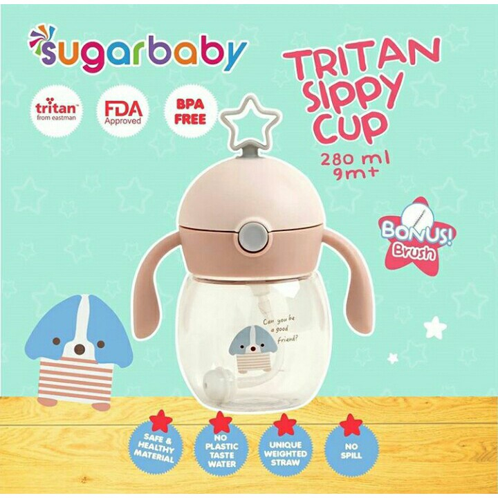 Jual Sugar Baby TRITAN Sippy Cup Star 280ml/240ml , 9 mo+ Botol minum bayi READY MANADO | Shopee ...