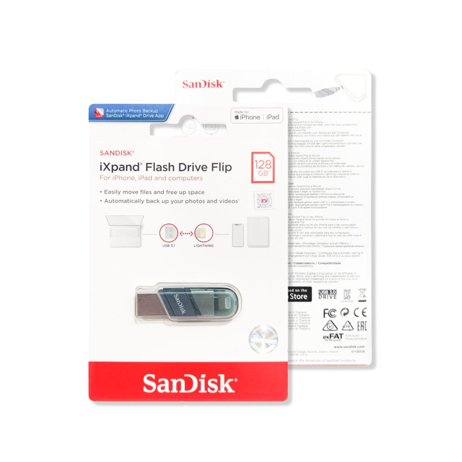 Jual Sandisk iXpand Flash Drive Flip 128 GB For iPhone iPad & Computer ...