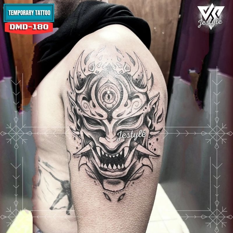 Jual [DMD-180] Tato Temporer Temporary Tattoo Topeng iblis Demon ...