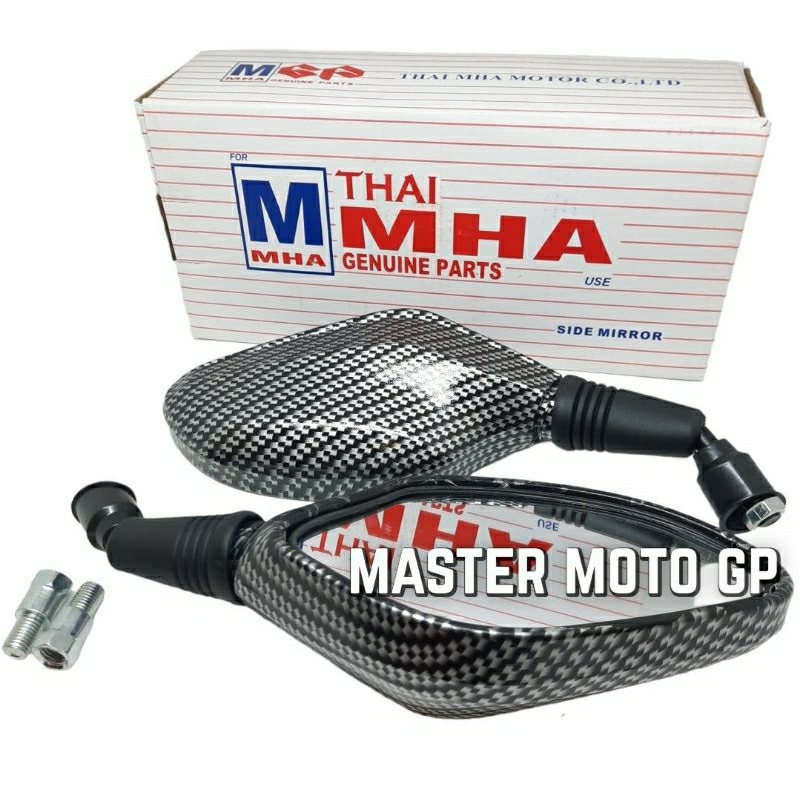 Jual Spion klik carbon MHA gagang hitam kaki hitam spion click carbon ...