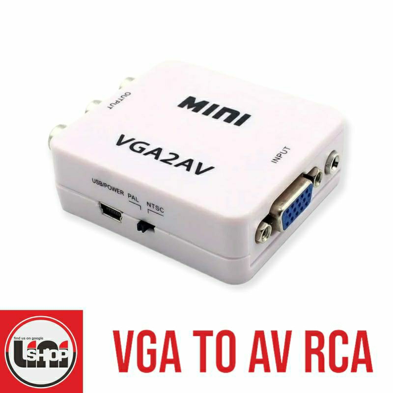 Jual Converter VGA TO AV RCA Box Putih | Shopee Indonesia