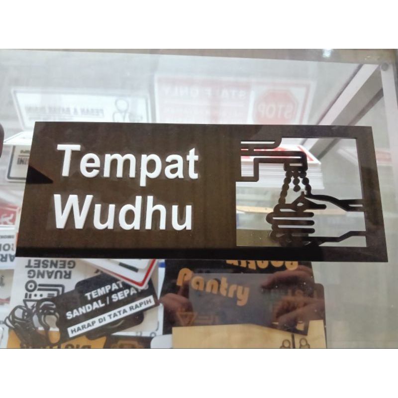 Jual Sign akrilik ruangan Tulisan TEMPAT WUDHU | Shopee Indonesia