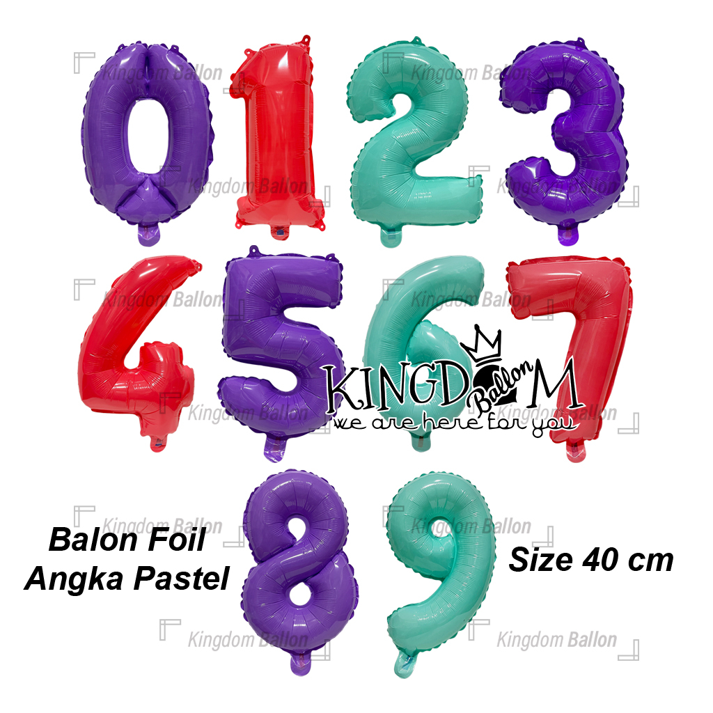 Jual Foil Angka Pastel 40 Cm / Balon Foil Angka 40 CM | Shopee Indonesia