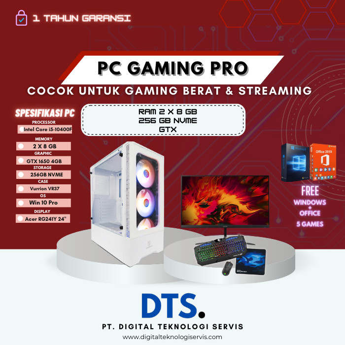 Jual PC Gaming Fullset | Intel i5 10400F | GTX 1650 4GB | 256GB NVME | 16GB | Shopee Indonesia