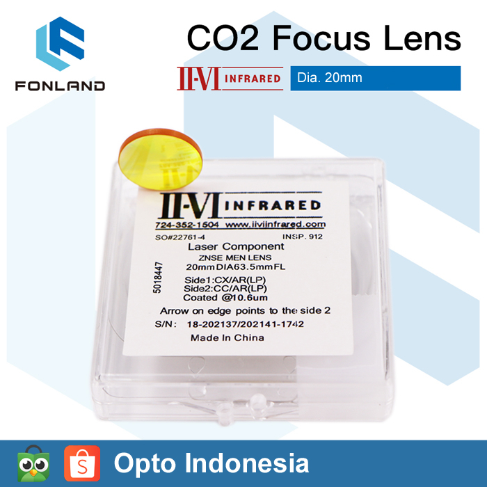 Jual II-VI INFRARED USA Lensa Fokus Laser Cutting CO2 D20mm T2mm ...