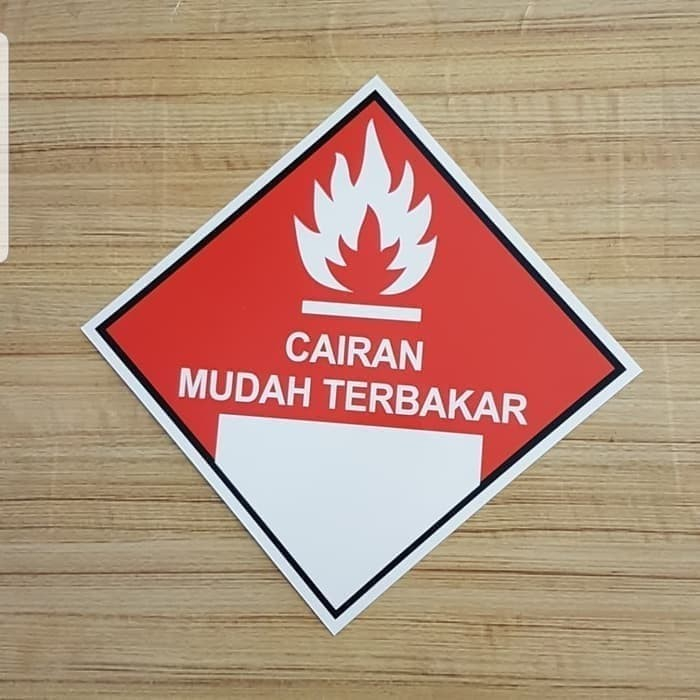 Jual Sign Akrilik Cairan Mudah Terbakar Ukuran 25X25CM Akrilik Limbah ...
