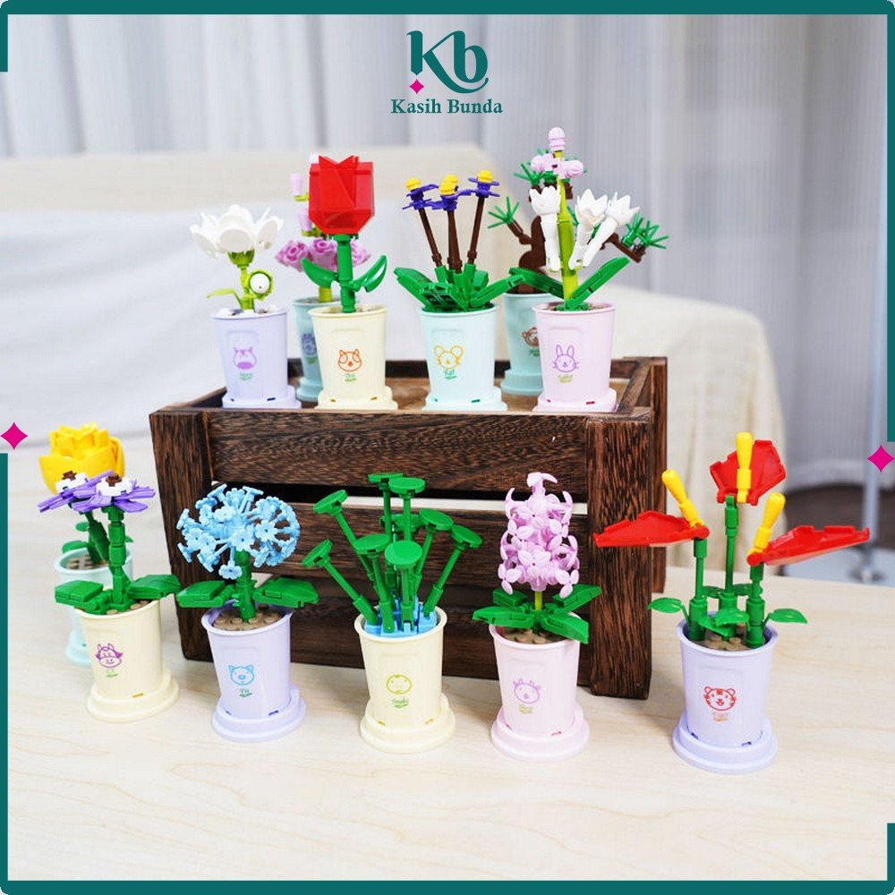 Jual Mainan Anak DIY Florist Tanaman Pot Building Block / Mainan ...