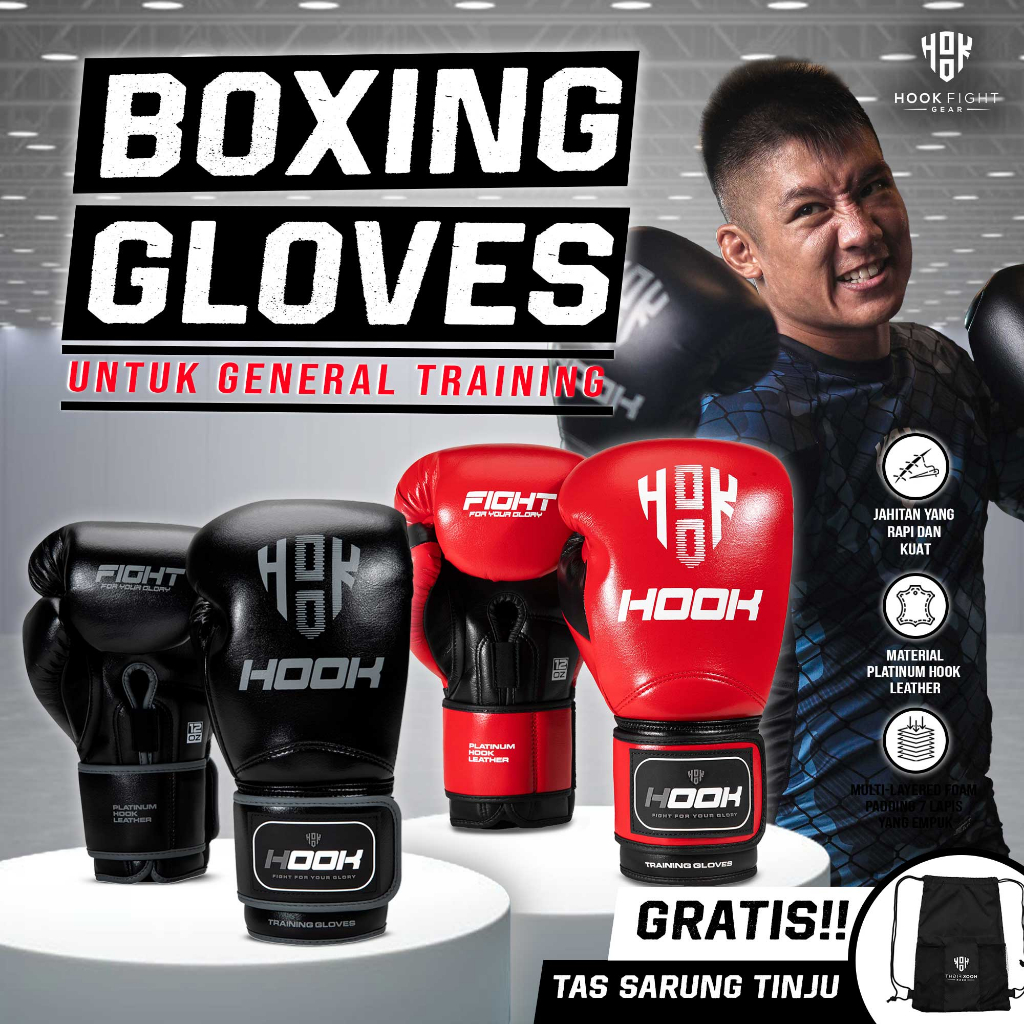 Jual SARUNG TINJU HOOK FIGHT GEAR, BOXING GLOVES, SARUNG MUAYTHAI ...