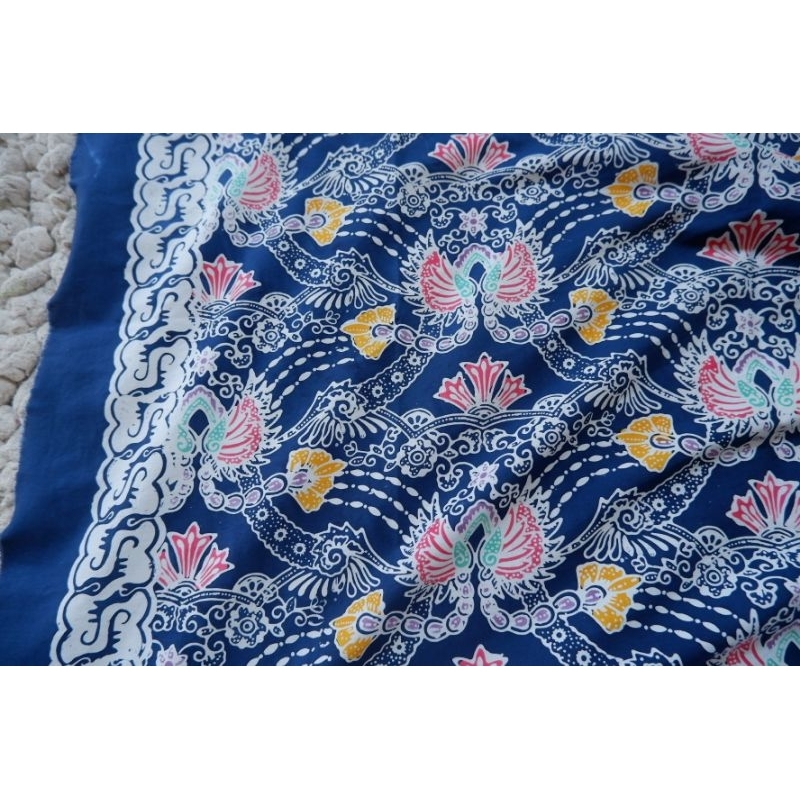 Jual Kain Batik Cap Tolet Motif Gurdo Rantai Latar Warna Navy Tolet ...