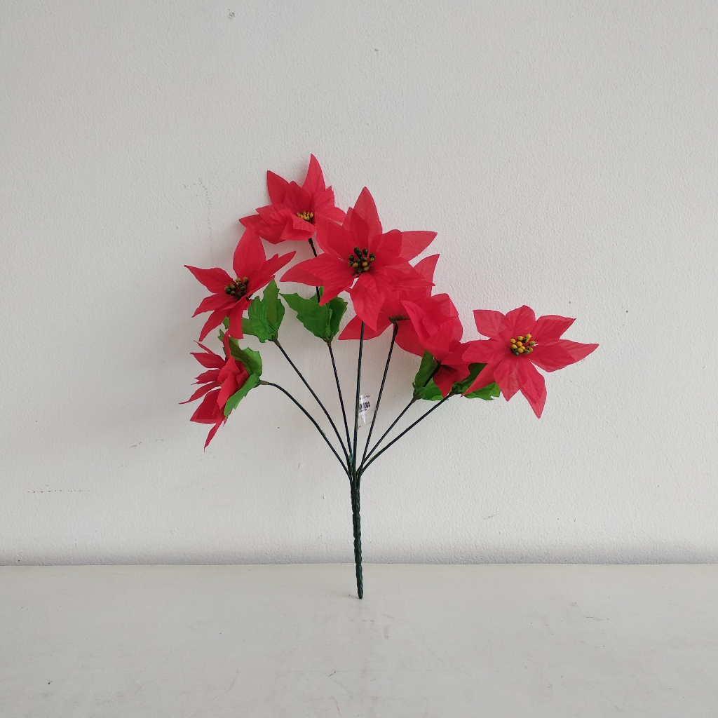 Jual Bunga Palsu / Artificial Flower - Poinsettia Aries x7 - 7 Tangkai ...
