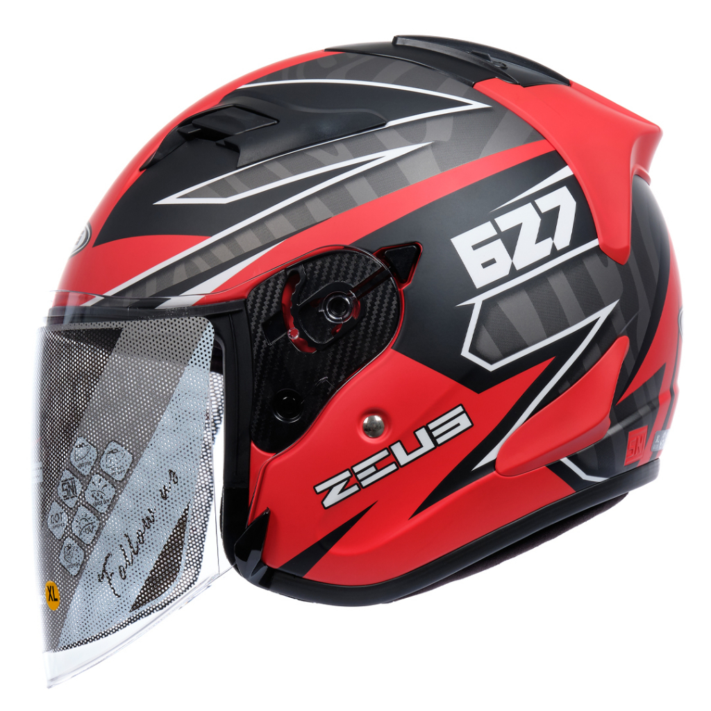 Jual ZEUS ZS 627 MATT DRED BM7 SIL DOFF HALF FACE SINGLE VISOR | Shopee ...