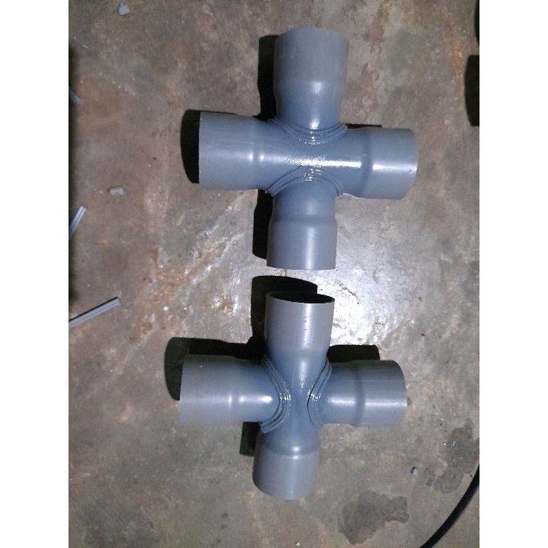 Jual tee cross 2 inchi aw fitting pvc tee plus 2 in | Shopee Indonesia