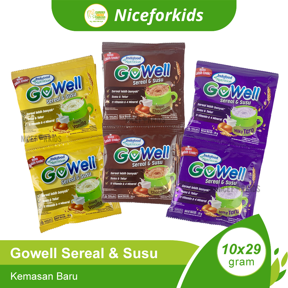 Jual GoWell Sereal & Susu Bergizi Kemasan Renceng isi 10sachet | Shopee ...