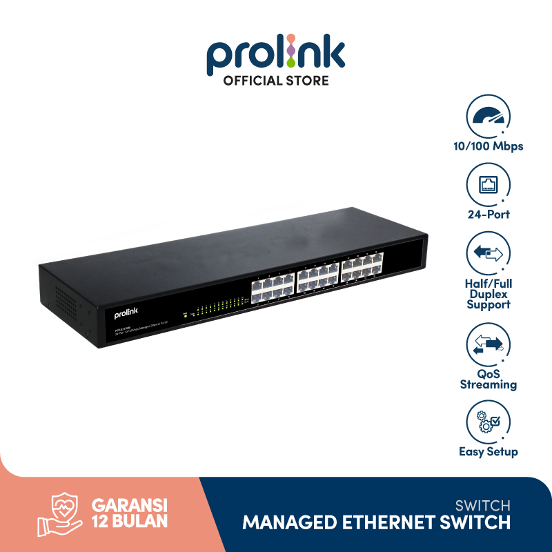 Jual PROLINK Switch 24 Port 100Mbps Managed Ethernet PCSE2450M-1 ...