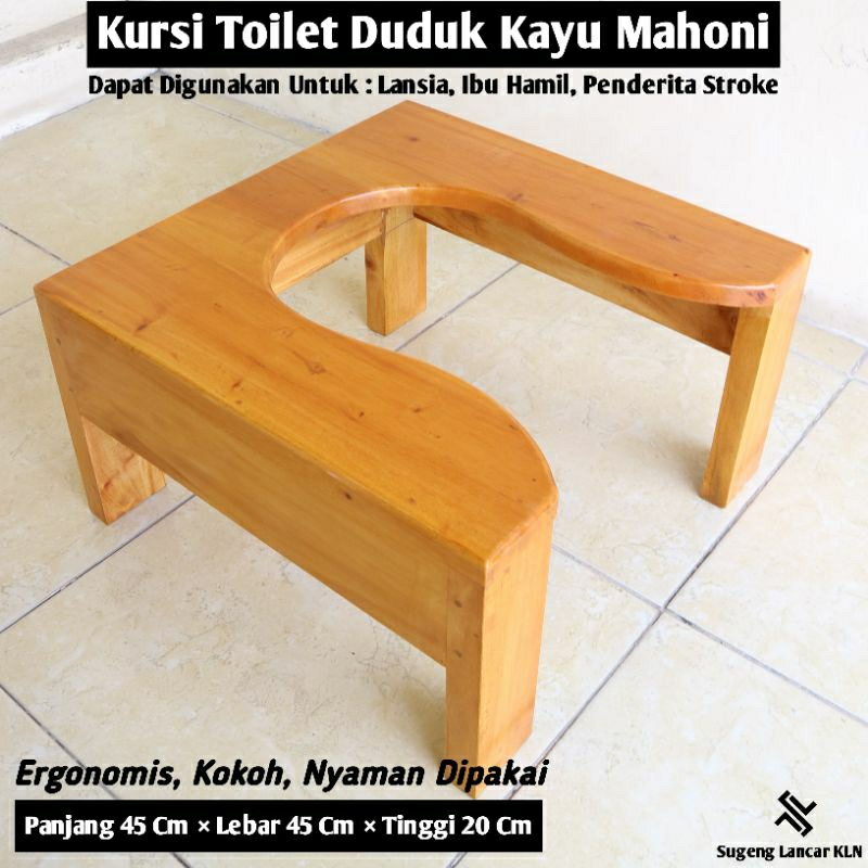 Jual Kursi Toilet Duduk Kayu Mahoni Ukuran 45×45×20 Cm | Shopee Indonesia