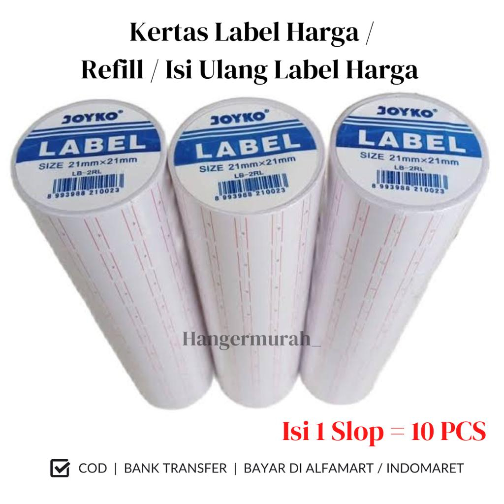 Jual (10 PCS ) Kertas Label Harga Joyko 1 baris LB-2RL Biru MX5500 ...