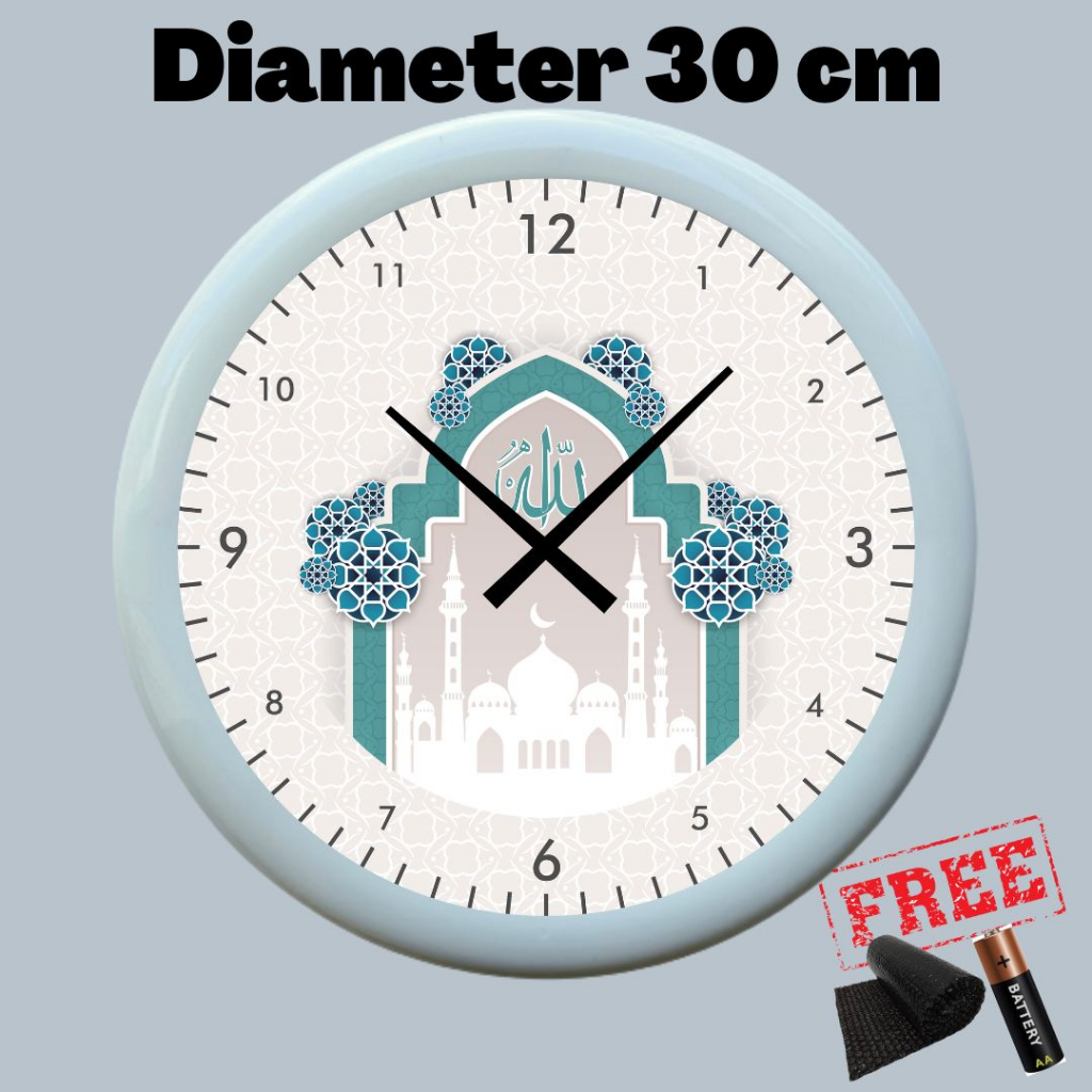 Jual Jam Dinding Islamic 01 Kaligrafi Muslim Modern Series Mesin Sweep ...