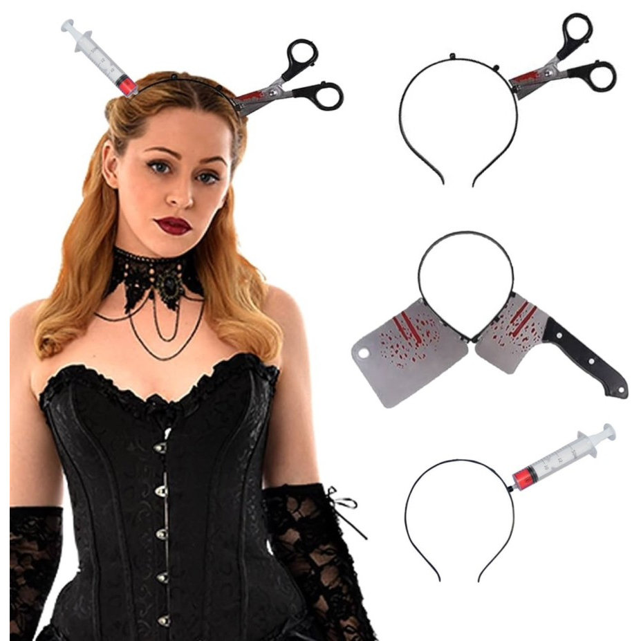 Jual Bando Pesta Halloween Seram Kostum Suntik Pisau Gunting Golok ...