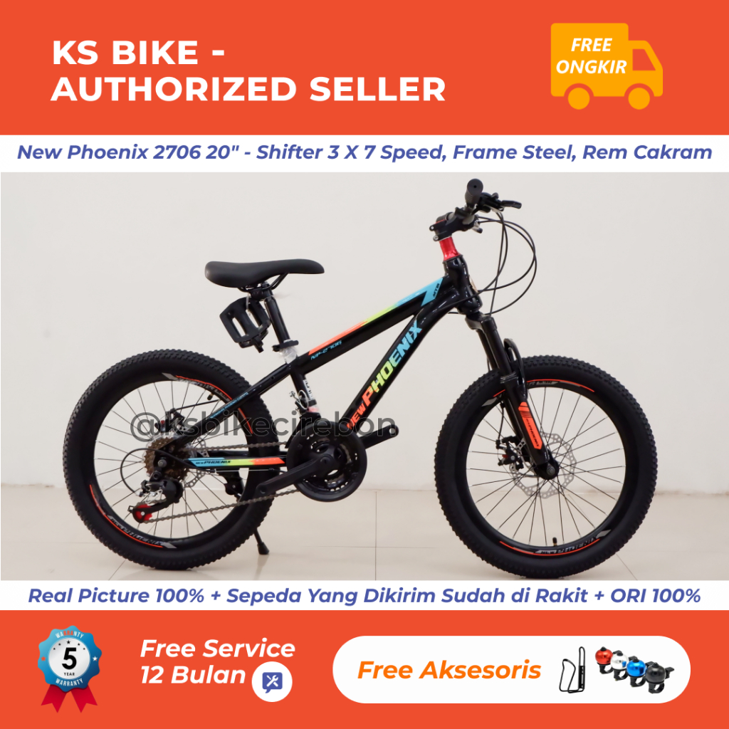 Jual New Phoenix 2706 20 Inch Gigi 7 Speed Rem Cakram Frame Hi Ten ...