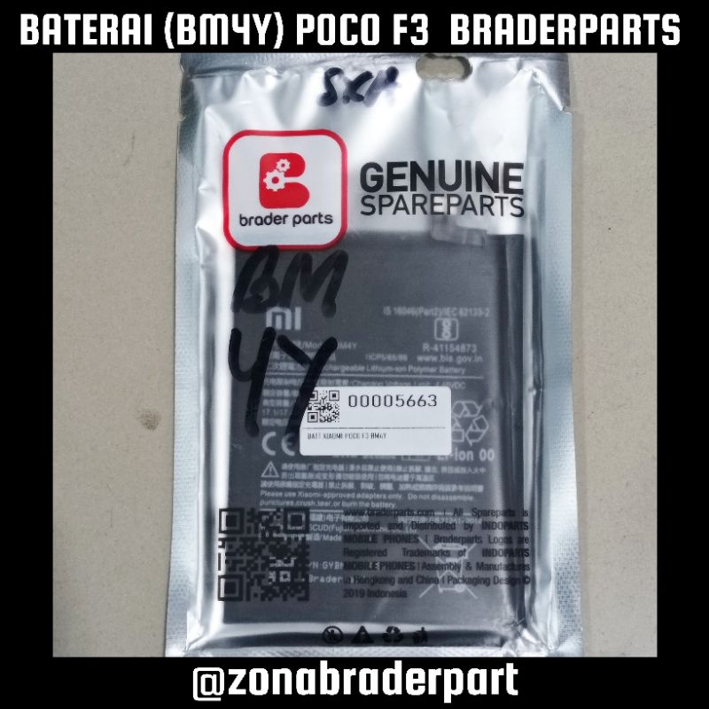 Jual BATERAI (BM4Y) POCO F3 BRADERPARTS | Shopee Indonesia