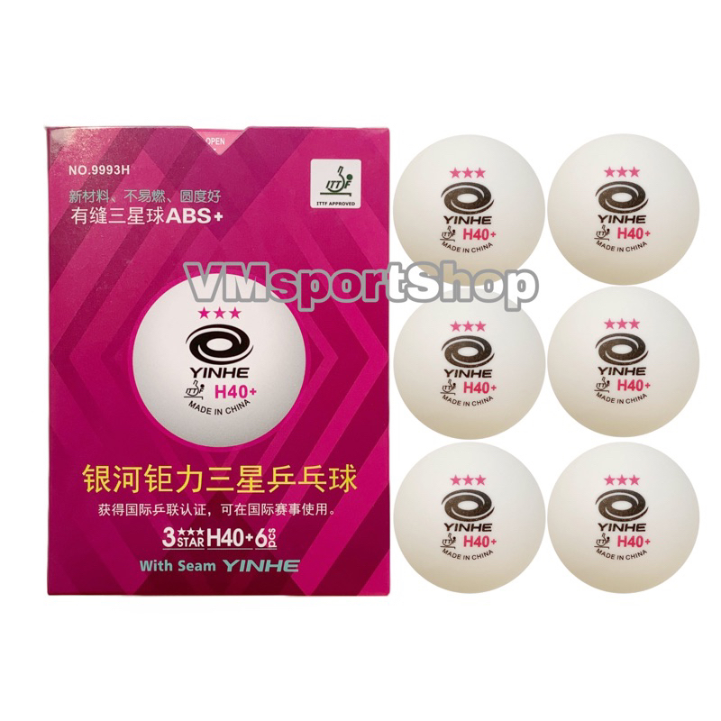 Jual Yinhe H40+ Plastic Ball 3 Star - Bola Pingpong Plastik Bintang 40+ | Shopee Indonesia