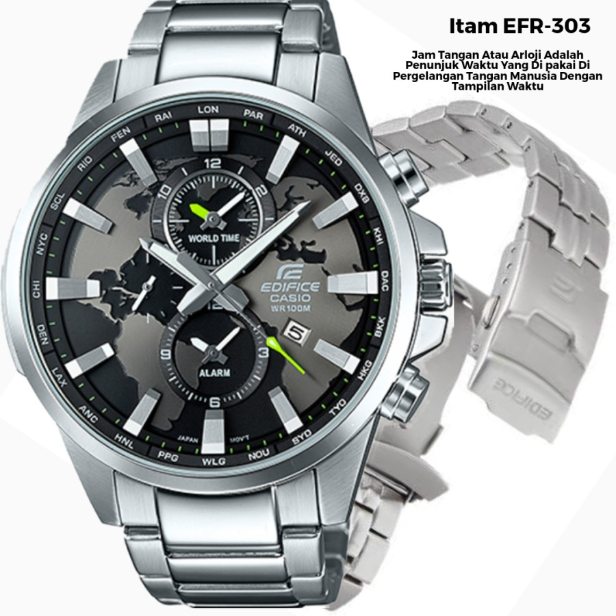 Jual JAM TANGAN CASIO EDIFICE EFR 303D 1AV - efr303 FULL STAINLESS ...