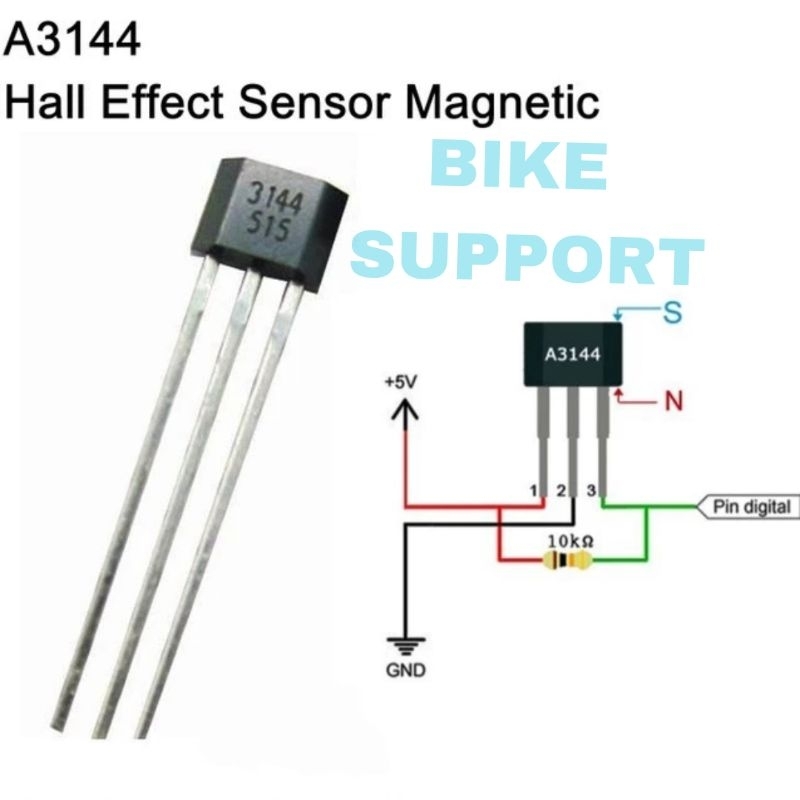 Jual Transistor Hall Sensor Dinamo A3144 A 3144 Effect Magnet A3144e