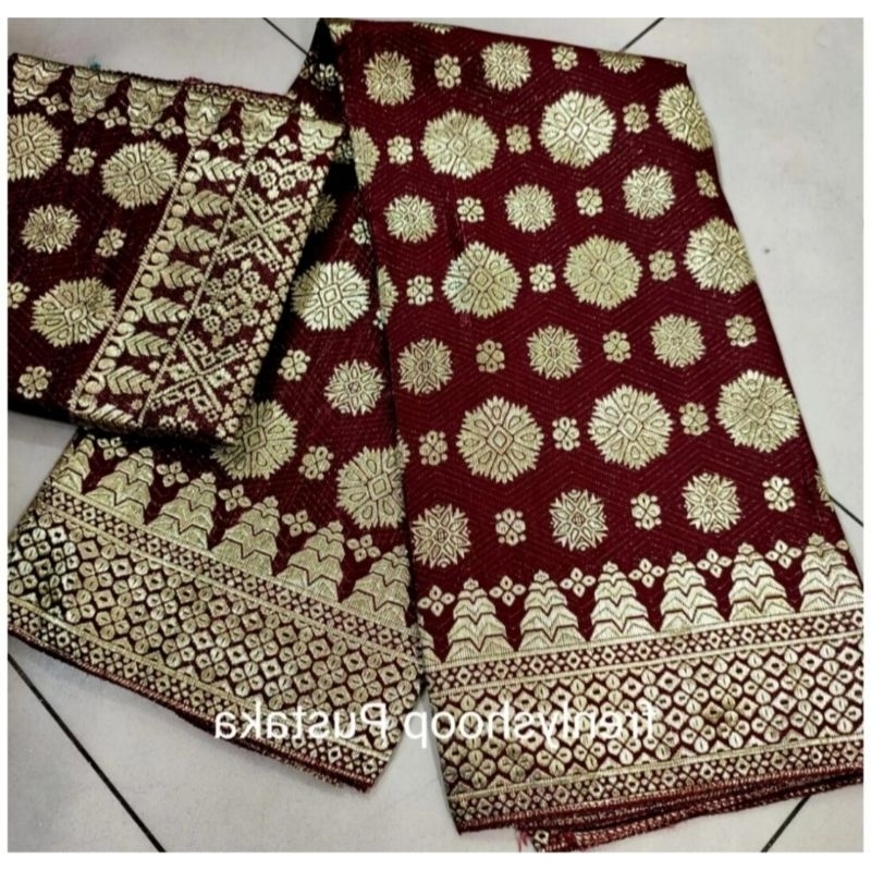 Jual Kain Songket Palembang semi Tenun premium / Bahan songket Palembang tenun mesin Cantik ...