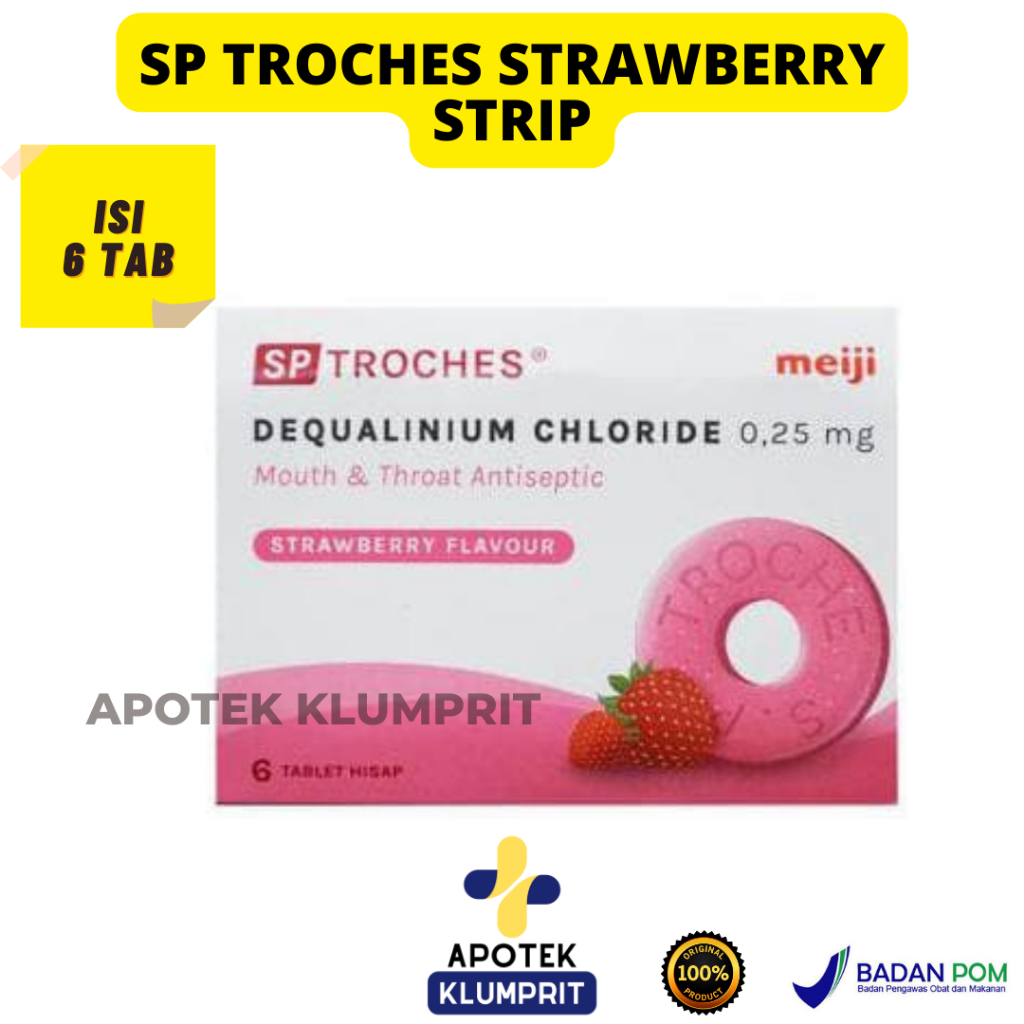 Jual SP TROCHES STRAWBERRY / ISI 6'S / PERMEN RADANG TENGGOROKAN ...