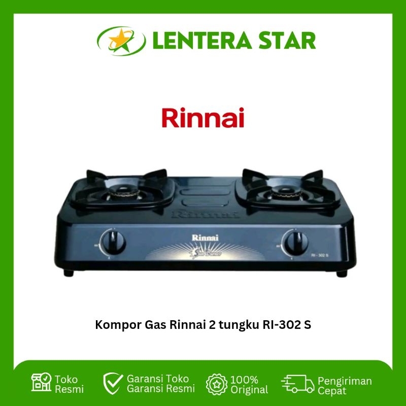 Jual Kompor Gas 2 Tungku Rinnai RI-302S RI 302 S | Shopee Indonesia