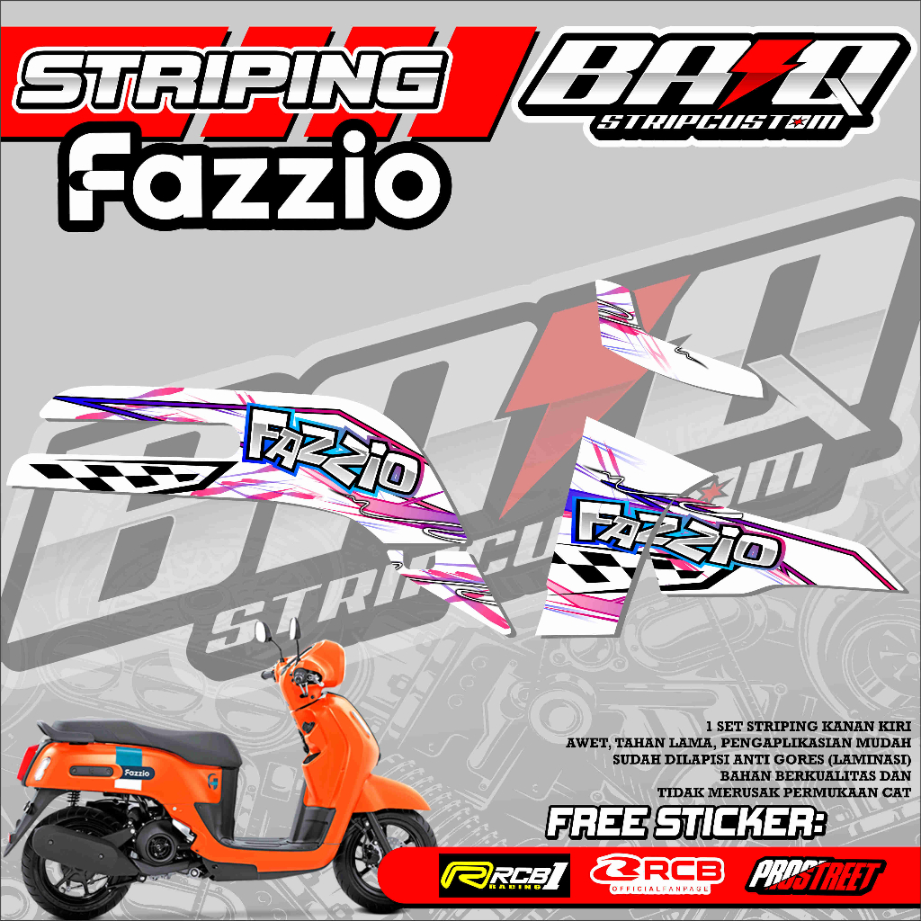 Jual STICKER STRIPING FAZZIO - STRIPING FAZZIO PREMIUM GRAFIK 01 ...