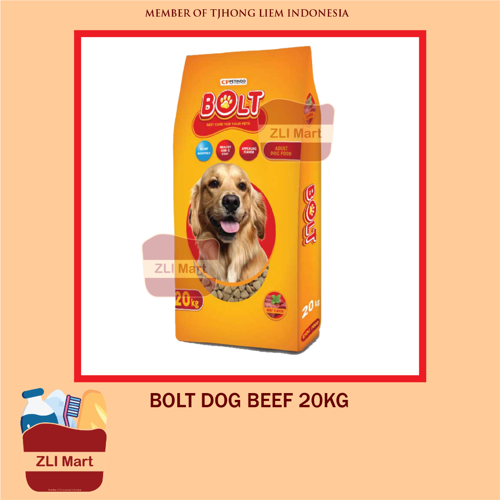 Jual Bolt Dog Beef 20kg Kibble Segitiga Bolt Dog Orange | Shopee Indonesia