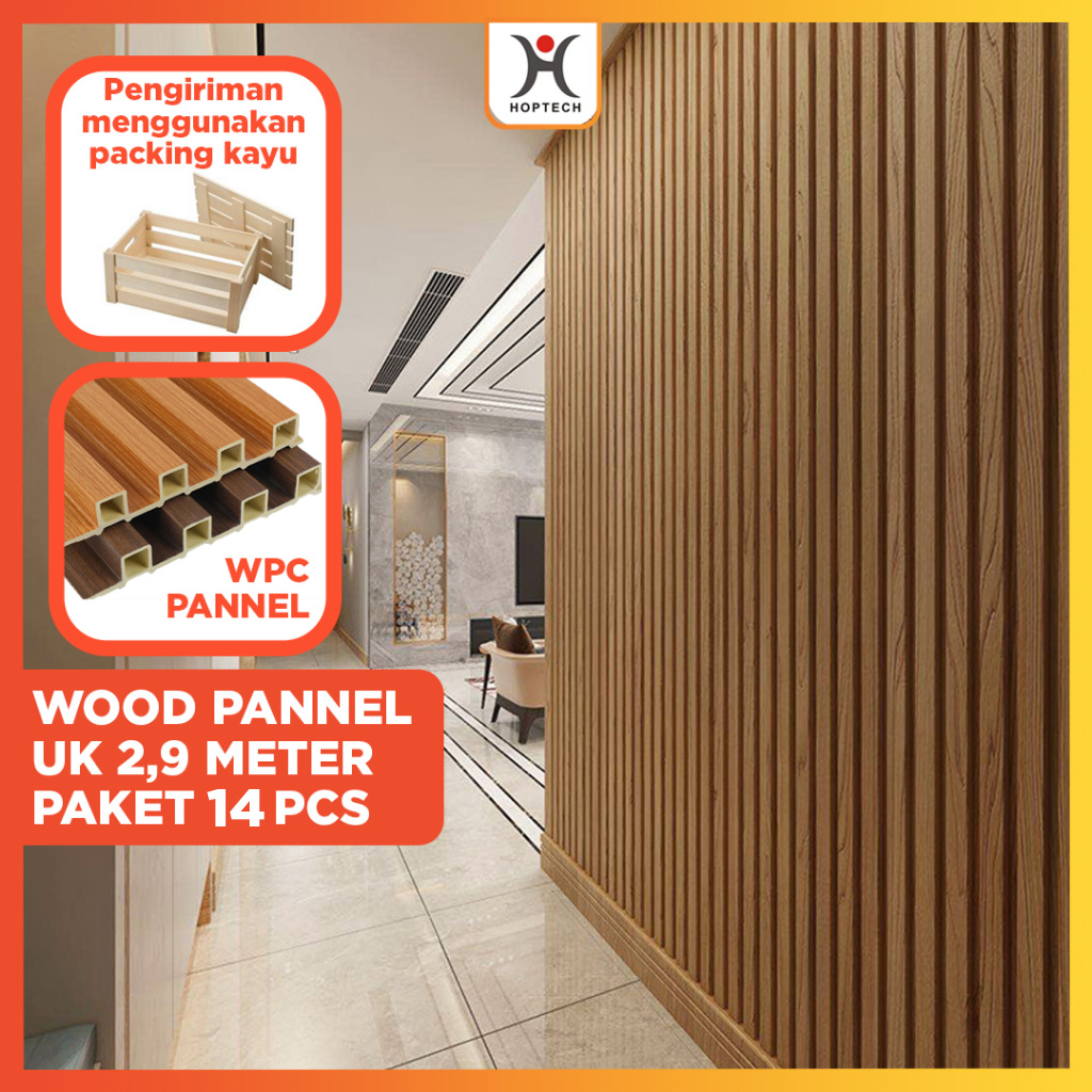 Jual WALL WPC WOOD PANEL ISI 14 PCS WALLPANEL WPC PVC KAYU DINDING UKURAN 16CM x 2,9 METER ...