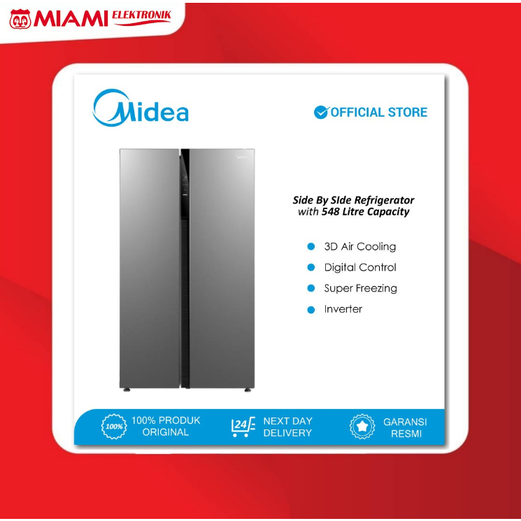 Jual Midea MDRS710FGF02ID Kulkas Side by Side/ 2 Pintu 548L | Shopee ...