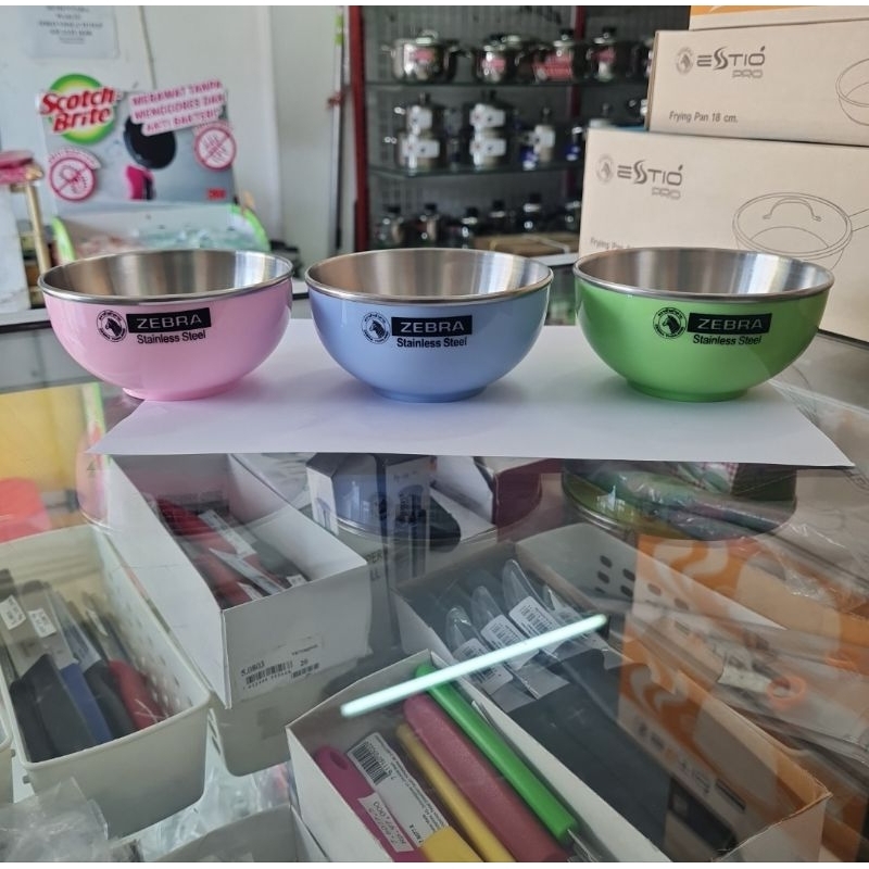 Jual 124004 Color Bowl D11cm Zebra Thailand SUS 304, ready Hijau ...