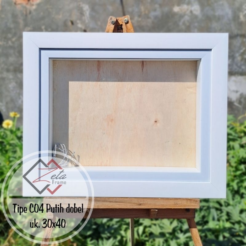 Jual Tipe CO4 dobel co3 - Pigura mahar minimalis putih dobel frame uk ...