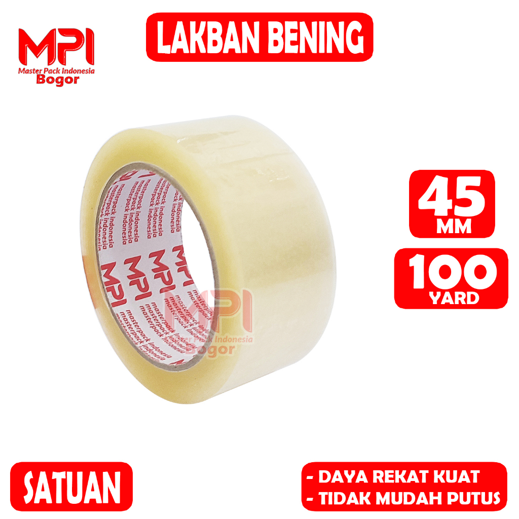 Jual Lakban Bening Besar MPI 45 mm x 100 yard - Lakban Packing Murah Berkualitas | Shopee Indonesia