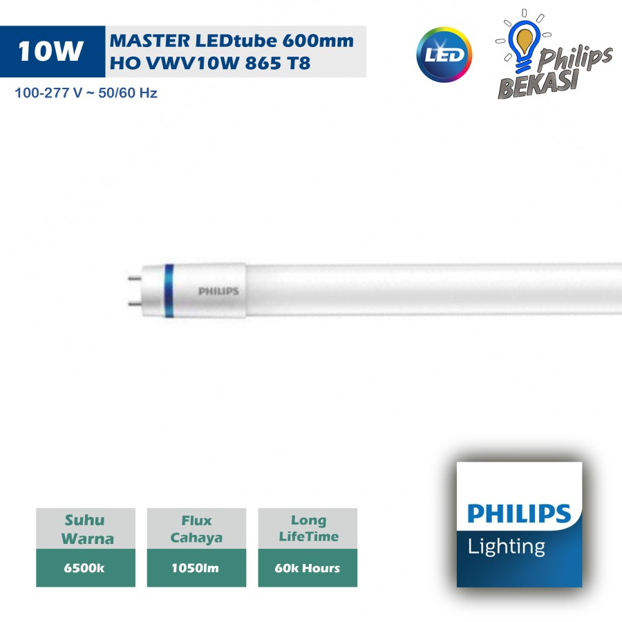 Jual Lampu Philips MAS LEDtube 600mm HO VWV 10W T8 - Putih | Shopee ...