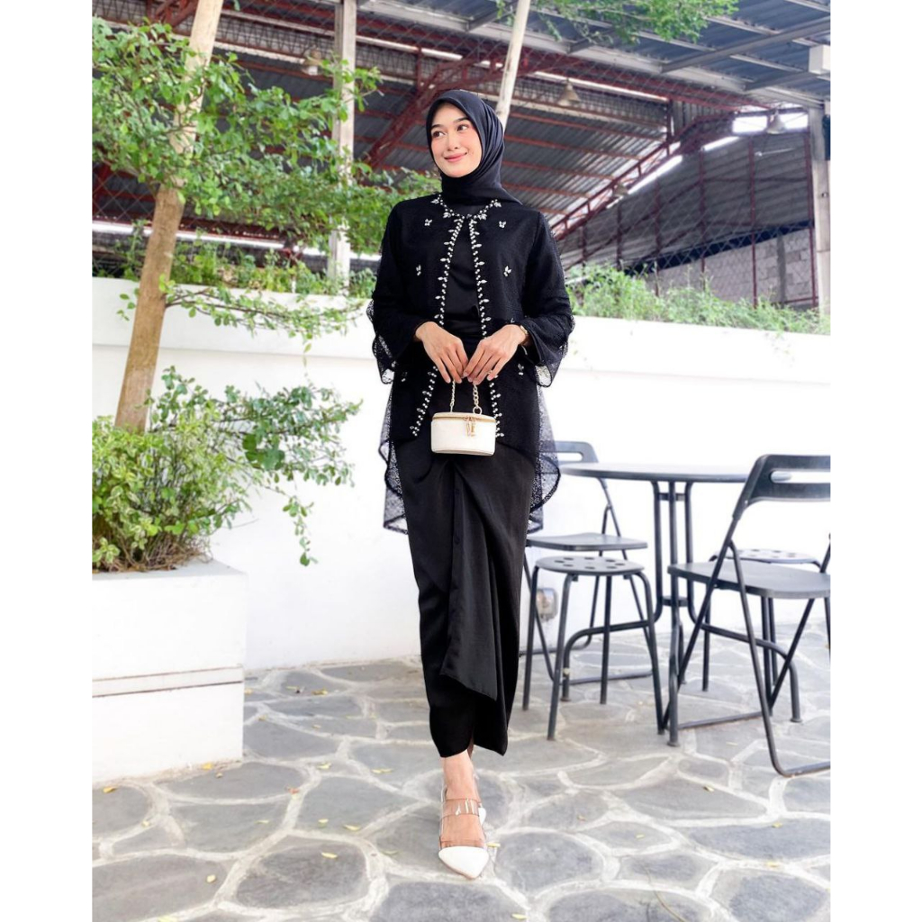 Jual Oneset Clarisa - Outfit Kondangan - Outer Brokat Premium - Tunik ...