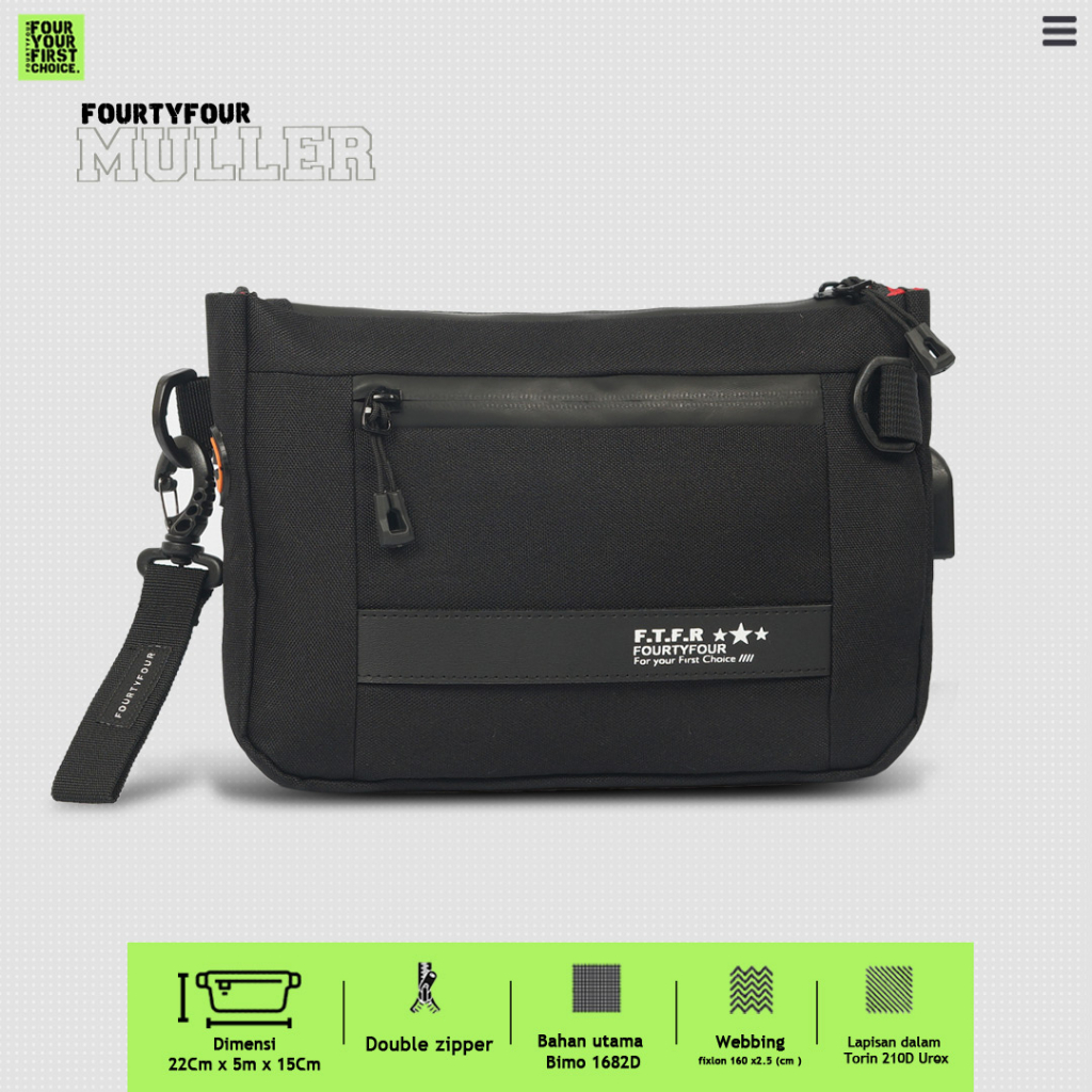 Jual FOURTYFOUR MULLER - Tas Selempang pria 2 In - Handbag Pria ...
