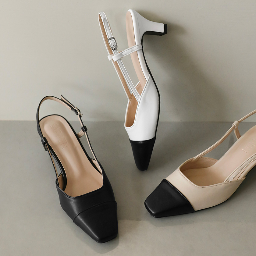 Jual SAPPUN Irove two tone Slingback heel (5cm) | SAPPUN KOREA | Shopee ...