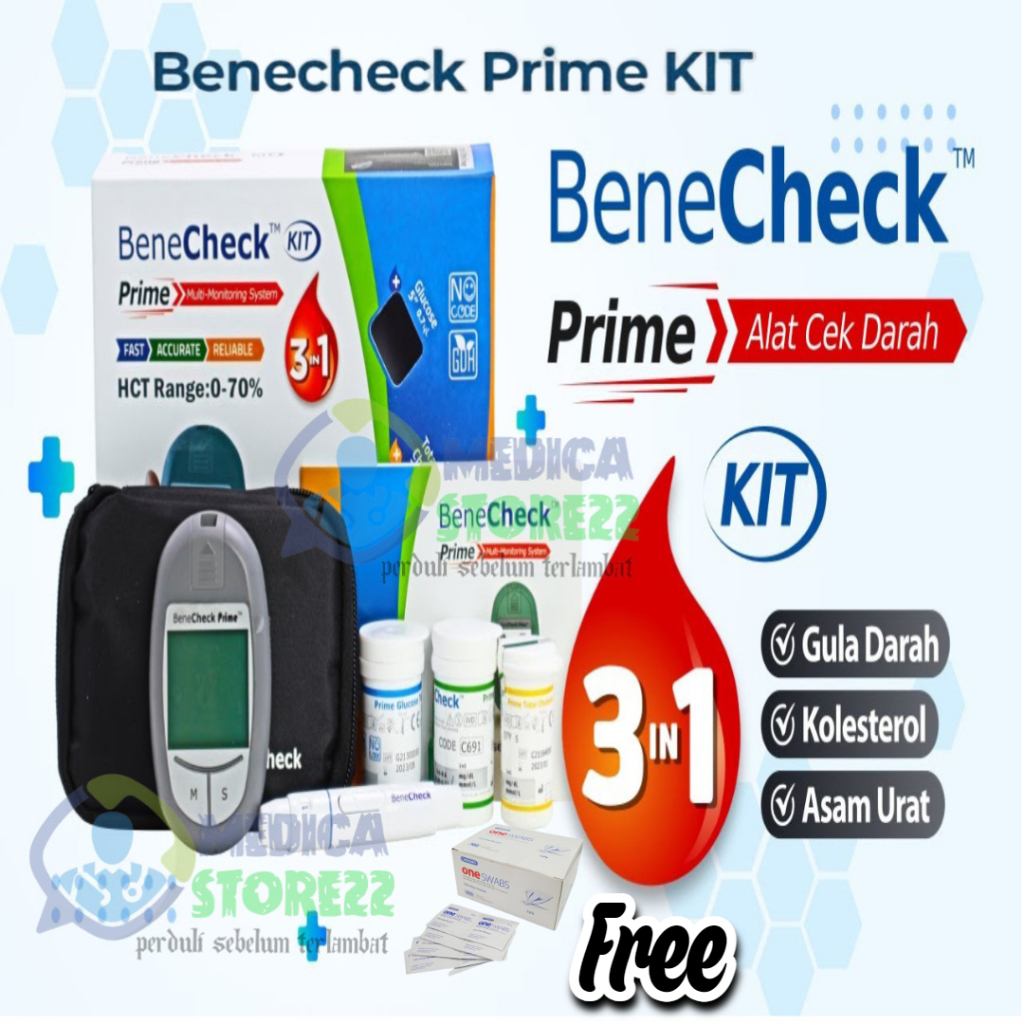 Jual Benecheck - PRIME KIT Multi Parameter 3 in 1 Alat Cek Darah free ...