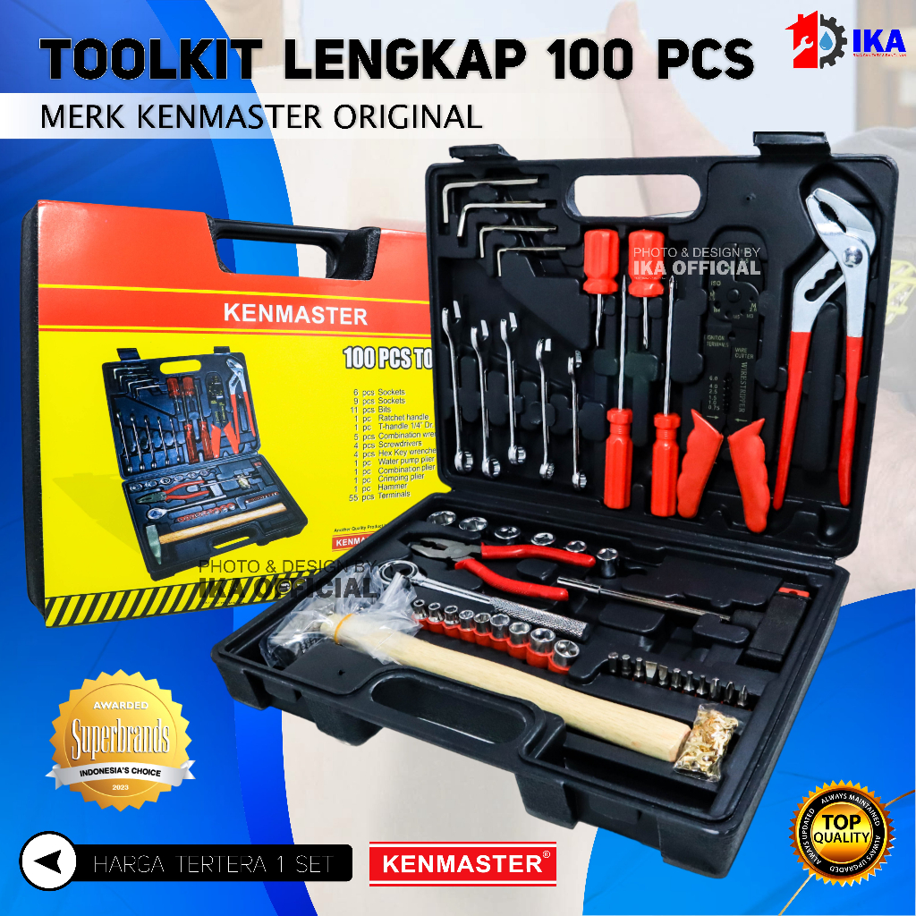 Jual Kenmaster Tool Kit 100pcs N2 BOX KenMaster Toolkit Tool Kit N2 100 pcs - Alat Tukang Set ...