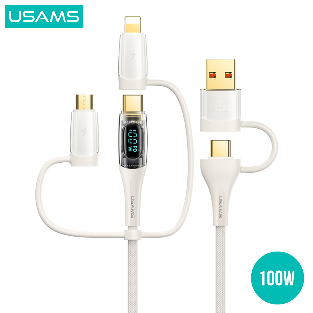 Jual USAMS Shadow Series Kabel Data Fast Charging 100W 6in1 A+C to C+L ...