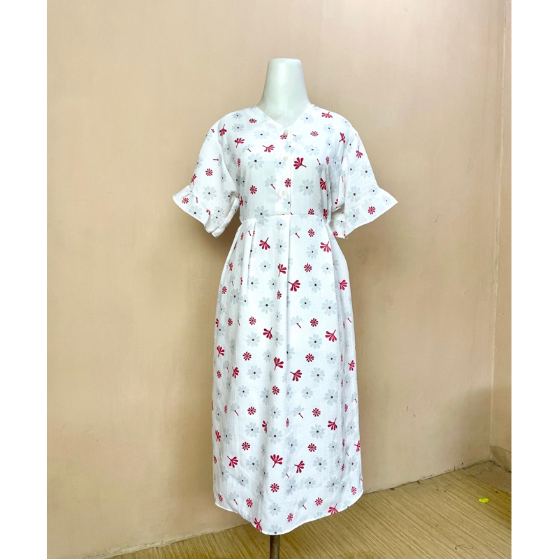 Jual Dress Daster Korean Style Home Dress Crinkle / Midi Dress | Shopee ...